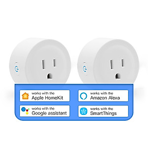 Smart Plug Mini HomeKit, Smart WiFi Outlet Socket Support Apple HomeKit, Amazon Alexa and Google Assistant Voice Control Plug with Timer Function and Group Control Apple MFi Certified No Hub Required