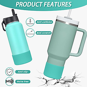 Vmini Tumbler/Bottle Boot, Compatible with Stanley, Hydro Flask and More Watter Bottles, Anti-Slip Bottom Silicone Sleeve Cover with Honeycomb Texture, 12-24 oz