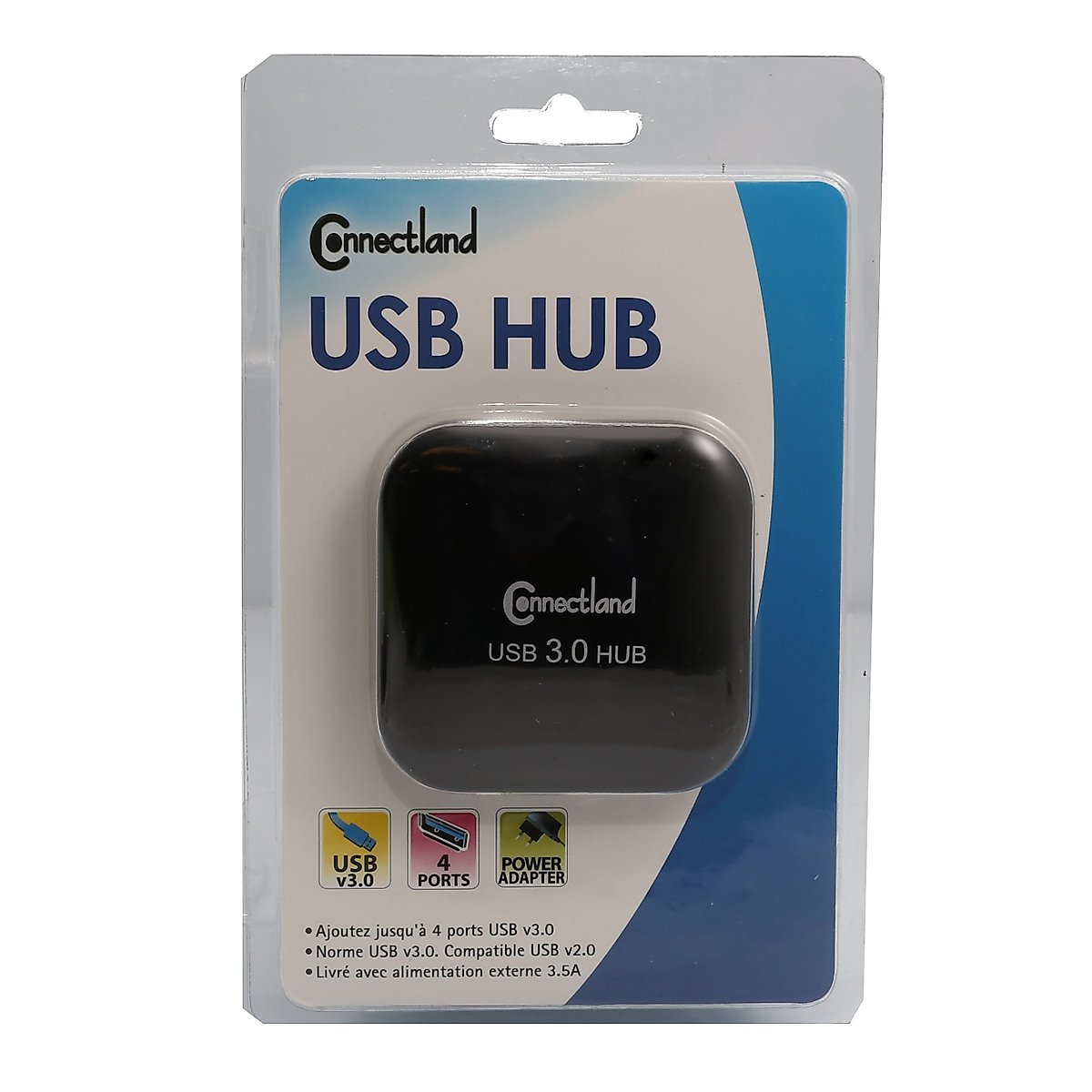 Syba USB 3.0 4 Port Pocket Size Hub with Power Adapter, Black Color (CL-HUB20126)