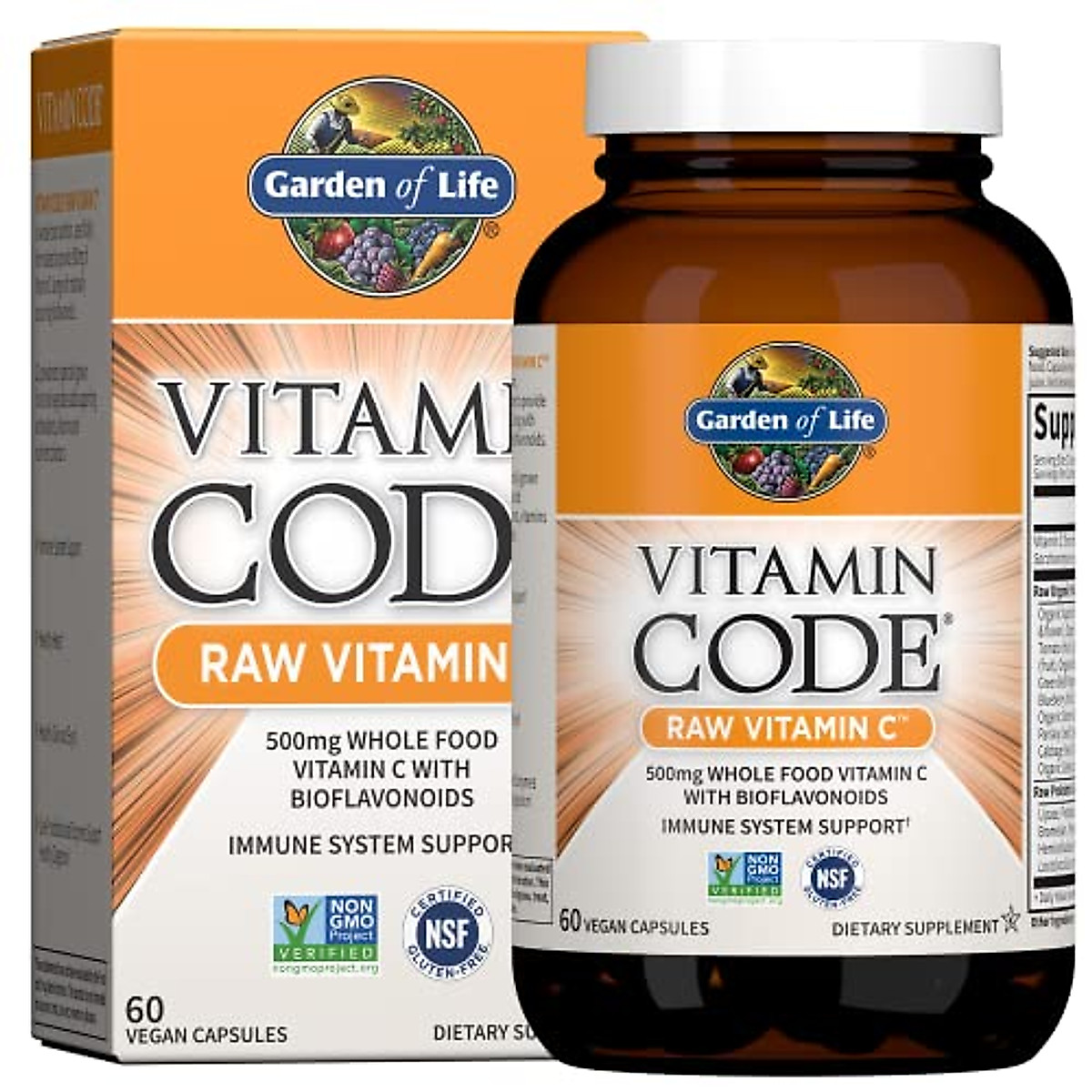 Garden of Life Vitamin Code Raw Vitamin C 60 Capsules