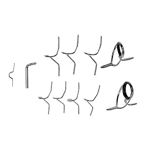 Tachiuwa 22 Piece Fly Fishing Rod Guides and Tip Tops Repair Kit DIY Eye Rings Guides, Different Sizes