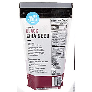 Amazon Brand - Happy Belly Organic Black Chia Seeds 1 lb