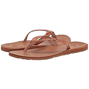 Roxy Women's Liza FLIP Flop Sandal, Tan Combo, 10