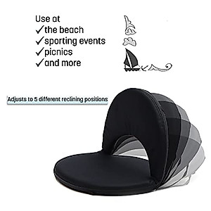 Trademark Innovations Portable Multiuse Adjustable Recliner Stadium Seat, Black