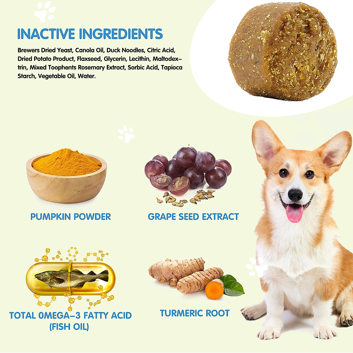 Dog Itch Relief Chews, Itch Relief Allergy Relief for Dogs, Anti Itch for Dogs, Skin Allergy Treatment for All Dog Breeds, 120 Chews Chicken Flavor Dog Skin& Coat Health Supplement