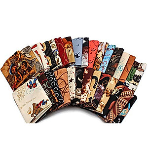 10 Fat Quarters - Assorted Western Cowboys Old West Out West Horses Rodeo Horse Lasso Boots Horseshoes Classic Quality Quilters Cotton Fabric Bundle M221.11