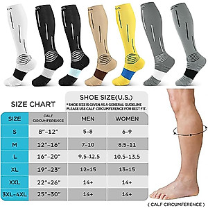 NEENCA Compression Socks, Medical Athletic Calf Socks for Injury Recovery & Pain Relief, Sports Protection—1 Pair, 20-30 mmhg