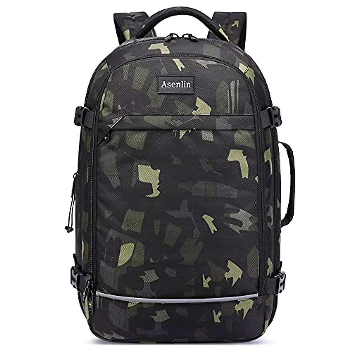 Asenlin 18 Inch Travel Laptop Backpack for Women Men，Business Travel Backpack Fit Flight Approved Water Resistant Computer Backpack Suitcase Backpack Woodland CAMO