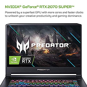 Acer Predator Triton 500 PT515-52-73L3 Gaming Laptop, Intel i7-10750H, NVIDIA GeForce RTX 2070 SUPER, 15.6" FHD NVIDIA G-SYNC Display, 300Hz, 16GB Dual-Channel DDR4, 512GB NVMe SSD, RGB Backlit KB
