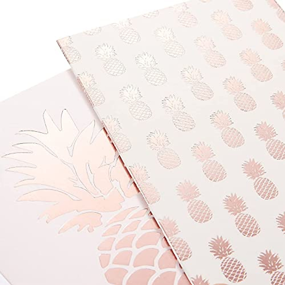 36-Pack All Occasion Greeting Cards in Pink Foil Pineapple Designs, Envelopes Included, 4x6