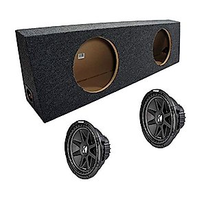 Kicker Bundle Compatible with Universal Vehicle 43C124 Dual 12" Loaded Sub Box Enclosure