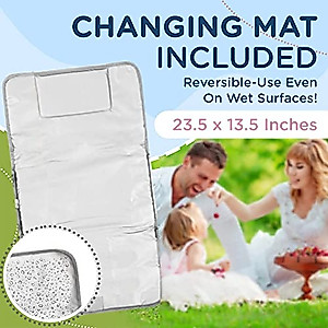 Kuul-Diaper Caddy Organizer-FREE CHANGING PAD MAT & BIBS-Compartments Inserts-Baby Boy Or Baby Girl-Cot, Crib, Pram, Car-Large Diaper Stackers & Caddies-Diaper Changing-Baby Shower Gift-Portable Non Rope Basket -Newborn Essentials Must Haves For Changing