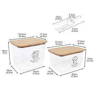 Xbopetda Laundry Pods Container Dishwasher Pods Holder, Acrylic Laundry Powder Detergent Dispenser Dishwasher Tablets Container, Sealing Lid and Scoop, Kitchen Storage Laundry Room Organizer - Clear