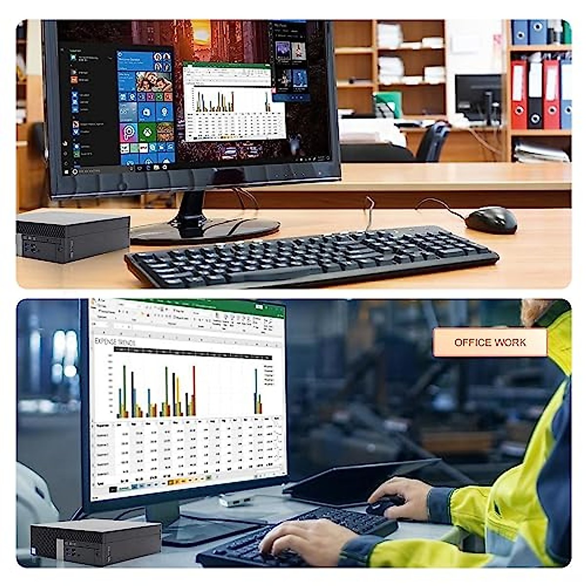 Dell OptiPlex 5040 Desktop Computers with 24'' Monitor PC Bundle,i7-6700 3.4GHz,16GB Ram New 512GB M.2 NVMe SSD,Intel AC8260 Built-in WiFi Bluetooth, HDMI Dual Support,Windows 10 Pro(Renewed), Black