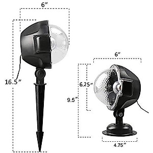 Vanthylit Christmas Projector Lights Multi Function Rotating Falling Snow Projector for Xmas Moving Points Landscape Lights for Home Yard Garden Party and for Show Club Pub