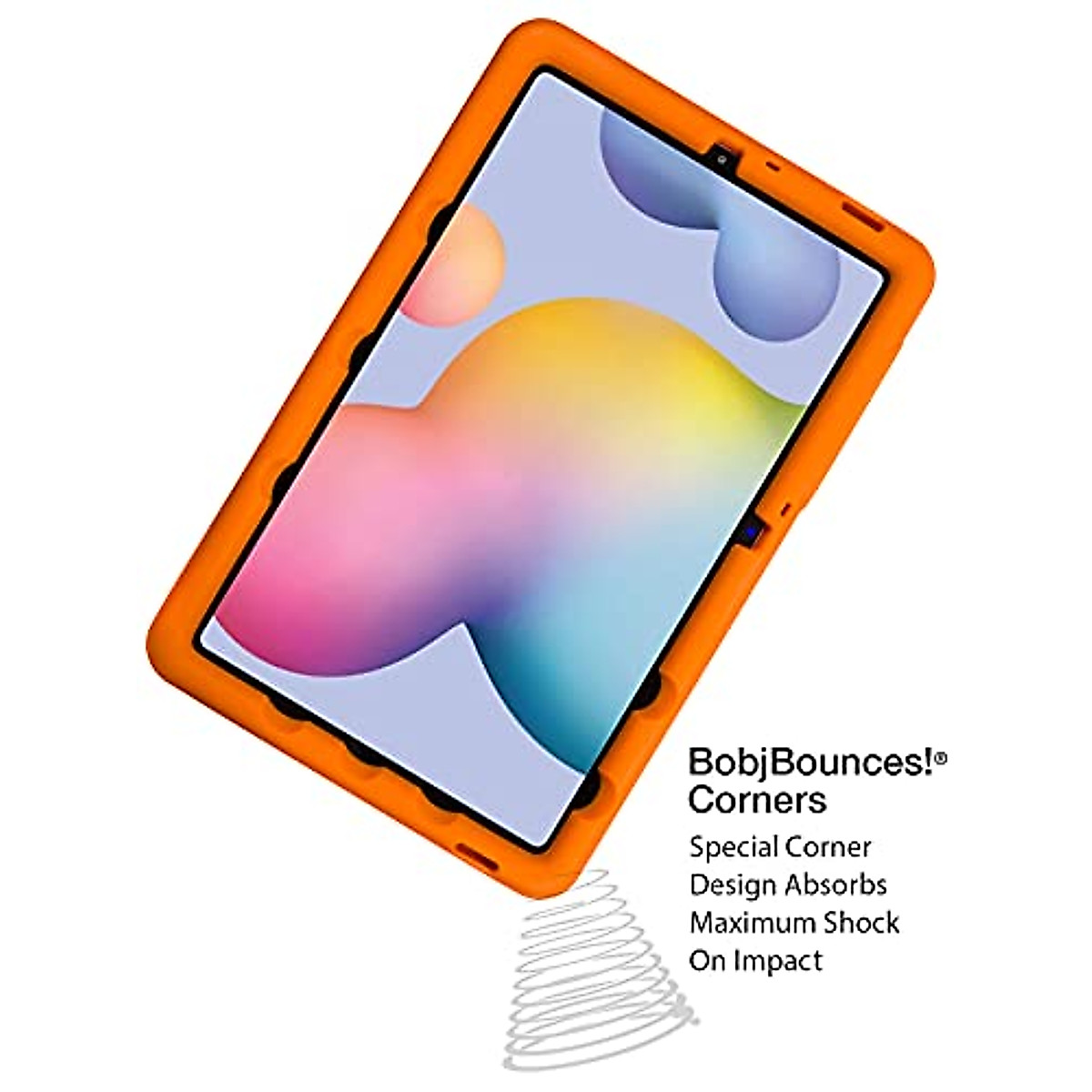 BobjGear Bobj Rugged Tablet Case for Samsung Galaxy Tab S6 Lite 10.4 Models SM-P610, SM-P613, SM-P615, SM-P617, SM-P619 Kid Friendly (Outrageous Orange)