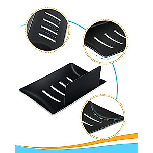 MOVNO 2 Pack Soap Dish Shower Waterfall-Matte Black SUS304 Stainless Steel Soap Tray, Soap Saver Drainer for Shower/Bathroom/Kitchen/Counter Top, Keep Soap Bars Dry & Clean