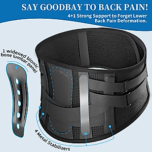 ZEAMO Back Brace for Men and Women Lower Back Pain Relief, Adjustable Lumbar Support Belt with 3 kinds of replacement lumbar pads, Waist Support for Herniated Disc, Sciatica, Scoliosis