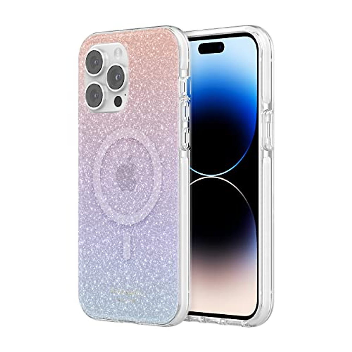 kate spade new york Defensive Hardshell Case Compatible with MagSafe for Apple iPhone 14 Pro Max - Ombre Glitter [KSIPH-241-OGBPP]