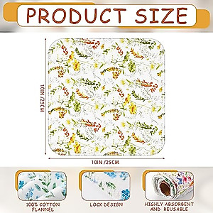 48 Pcs Paperless Towels Roll Washable Cotton Cloth, Reusable Paper Towels - 25 Pack with Durable Cardboard Roll - 10" x 10" Reusable Napkins Paperless Paper Towels (Colorful Small Flowers)