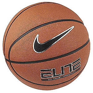 NIKE Women's Elite All-Court Basketball - Amber/Black/Metallic Silver/Black, Size 06