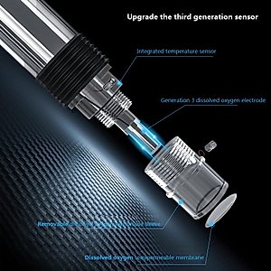 Portable Dissolved Oxygen Meter，Upgrade Temperature, Salinity and Altitude Triple Compensation，Handheld Water Quality Monitor