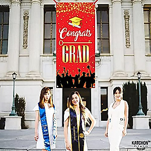 Red Class of 2022 Balloons - 16 Inch, Graduation 2022 Balloons Red | Large Congrats Grad Graduation Door Banner - 74x36 Inch | Class of 2022 Banner, Graduation Party Decoration | Graduation Door Cover