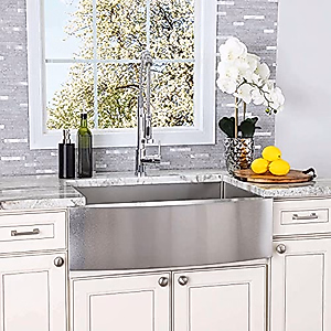 Vintage Tub & Bath Stainless Steel 30 Inch Single Bowl Apron Front Farmhouse Kitchen Sink