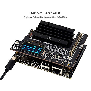 Bicool Environment Sensor Module for Jetson Nano Developer Kit B01-4GB and Jetson Nano 2GB, Collect Temperature Humidity IR ray Data,etc. I2C Bus,1.3inch OLED Display for Reading Data in Real Time