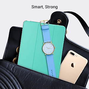 iPad Mini 3 Case,iPad Mini 2 Case,iPad Mini Case,ULAK Slim Bumper Smart Case Stand for Apple iPad Mini 1/2/3 Colorful Clear Back Cover Lightweight with Auto Sleep/Wake Function, Mint Green