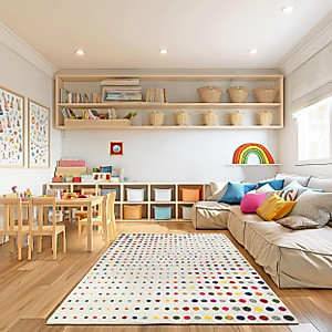 nuLOOM Dorie Polka Dot Area Rug, 3' x 5', Multi Color, Rectangular, 0.45" Thick