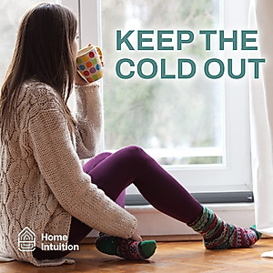 Home Intuition 36 inch Twin Door Draft Stopper for Bottom of Doors Weather Stripping, Black, 1 Pack