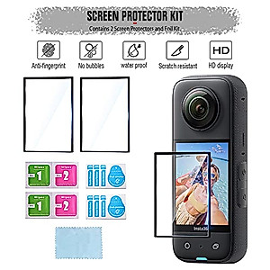 HeyMoonTong Action Camera Accessories Kit for Insta360 ONE X3 - Protective Camera Housing Frame with 1/4" Thread Adapter, Silicone Protective Case, Lens Cap, Screen Protector