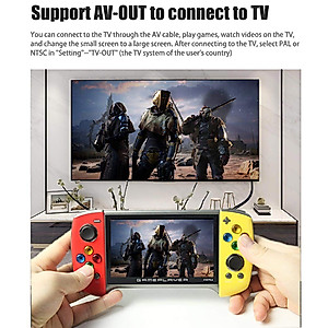 CZT New 5.1-inch Handheld Game Console Built-in 9100 Games Multiple simulators Game can be archived mp3/mp4 DV/DC E-Book Recorder Rechargeable Lithium Battery (Yellowred)