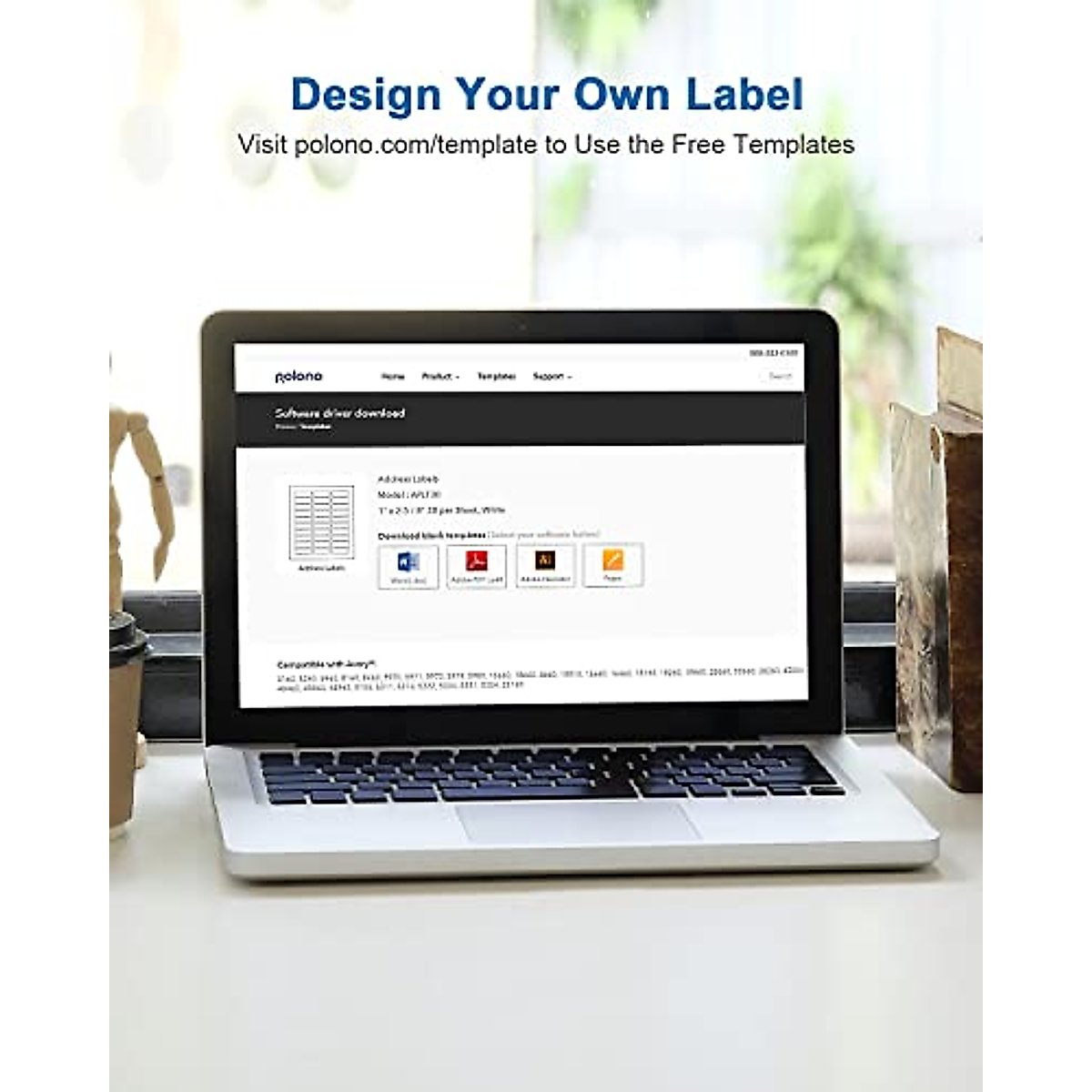 Mailing Address Labels, 1" x 2-5/8" Shipping Address Labels for Inkjet & Laser Printers, 750 Blank POLONO Address Labels Compatible with Avery 5160, 8160 Labels, FBA and SKU Labels, Easy to Peel
