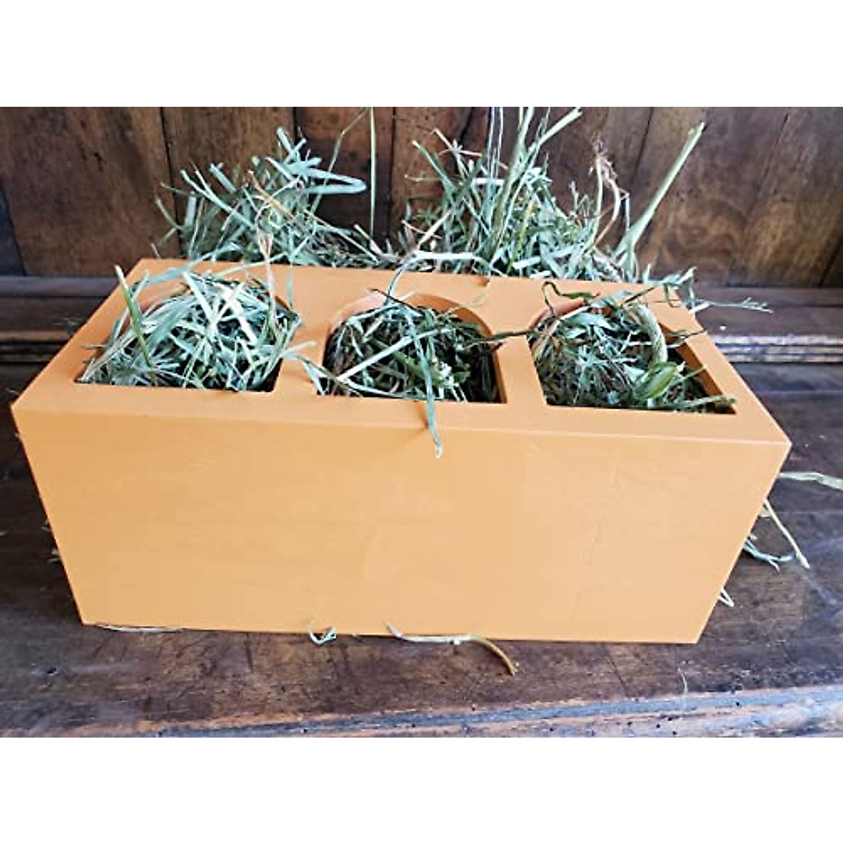 Piggies Choice Hay Feeder Natural Pine Wood Arch Guinea Pig Hay Rack with Option to Attach to Cage (Mango with Bottom)