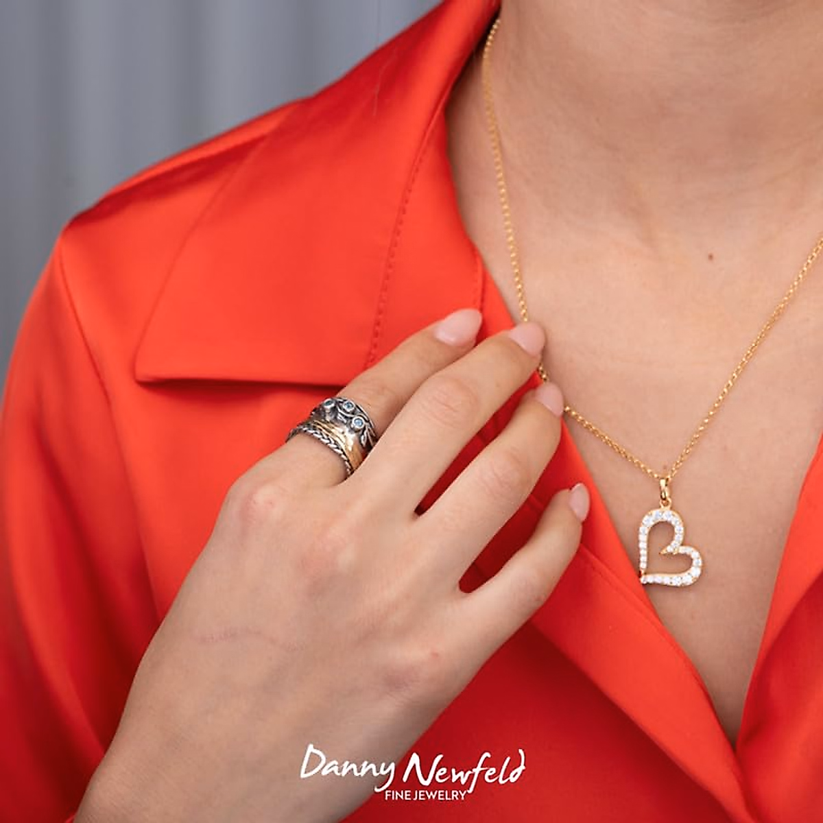 Paz Creations 925 Sterling Silver Spinner Ring with Blue Topaz Gemstone, Anxiety Ring/Boho Ring with 14K Gold Fidget Ring, 925 Sterling Silver Rings for Women (S 7)