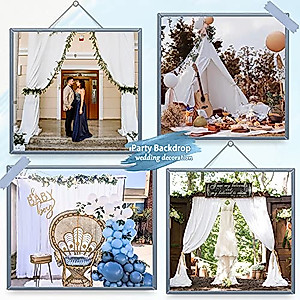 White Polyester Background Drapes 10ft x 8ft Photography Backdrop Curtain Outdoor Wedding Backdrop Panels