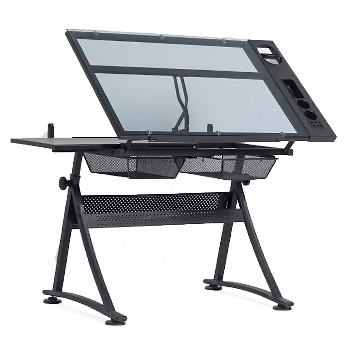 TECHTONGDA Adjustable Drafting Table Tattoo Stencil Glass Desk Artist Desk Tracing Drawing Working Station