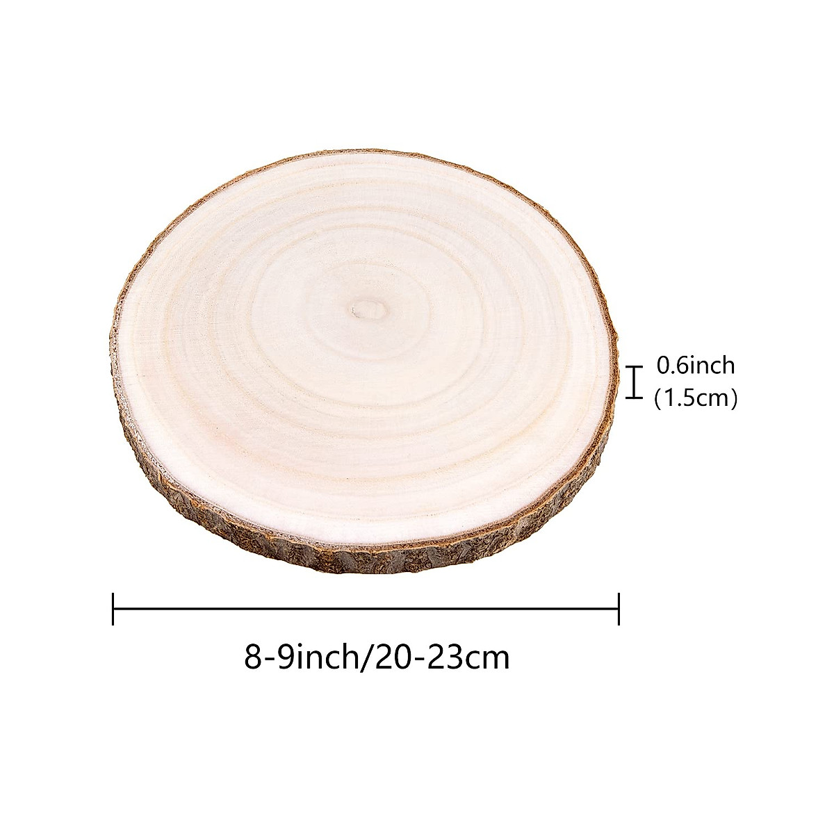 Pllieay 8Pcs 8-9 Inch Wood Slices, Natural Wood Slices for Centerpieces Large Unfinished Round Wood Pieces for Ornaments, Wood Circles for Wedding, Table Centerpieces Decor and Other DIY Crafts