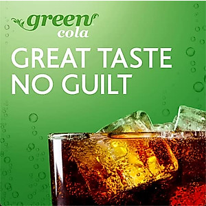 Green Cola - Sugar Free, Zero Calories, Naturally Sweetened with 100% Stevia Leaf Extract, Carbonated Soda, 100% Cola Taste, 12 Fl Oz each can - Pack of 8
