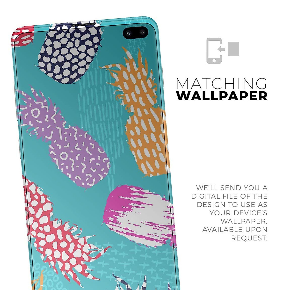 DesignSkinz Retro Summer Pineapple v1 Protective Vinyl Decal Wrap Skin Cover Compatible with The Samsung Galaxy S20 (Screen Trim & Back Glass Skin)