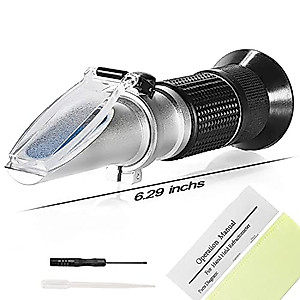Antifreeze Refractometer in °F(Fahrenheit) Display,3-in-1 Handheld Antifreeze Coolant Tester for Checking Freezing Point,Concentration of Ethylene Glycol or Propylene Glycol,Battery Fluid Condition