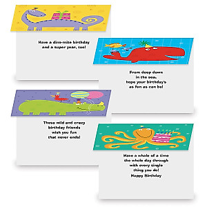 Current Kids Birthday Greeting Cards Value Pack - Set of 16, 8 Unique Designs, Large 5 x 7 Inch Cards, Sentiments Inside, Envelopes Included