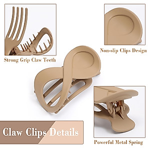 6 Packs Flat Hair Clips, French Concord Hair Clips, Lay Down Claw Clips for Women Girls, Medium Banana Hair Clips for Thin Short Hair, 3.35 Inch Strong Hold Hair Barrettes for Styling Sectioning