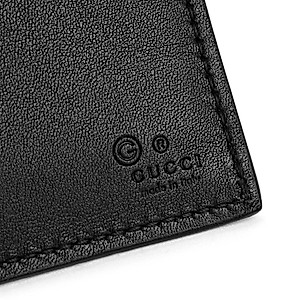 GUCCI Microguccissima Leather Wallet, Black 260987