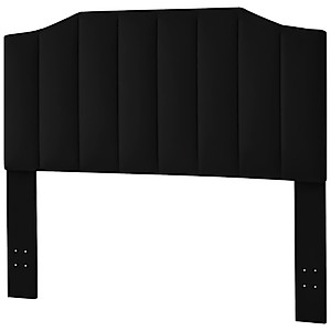 Furpopup Velvet Upholstered Headboard Queen/Full Size Bed Tufted Button Headboard, Featuring High-Density Sponge Padding Luxury Texture Easy Assembly Comfort and Style-Black