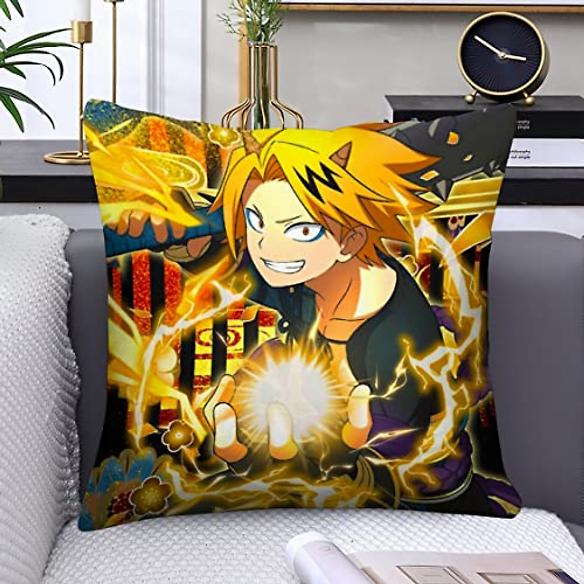 2PCS Japanese Anime Throw Blanket with Pillow Cover,Lightweight Ultra Soft Flannel Blanket Warm Cozy Blanket Bed Blanket for Couch,Office,Picnic,Camping
