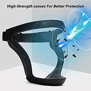 BOOTY XUENA Super Protective Face Mask Shield,Clear Anti-Fog Full Face Shield,Plastic Hd Transparent Safety Protectivefor Work,Grinding,Weed Whacking,Grass Cutting,with Replaceable Filters
