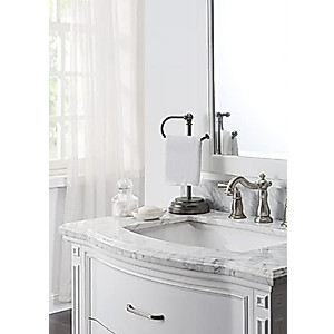 SunnyPoint Heavy Weight Classic Decorative Metal Fingertip Towel Holder Stand for Bathroom, Kitchen, Vanity and Countertops. (Black Nickel, 13.375" x 5.5 x 6.75 INCH)